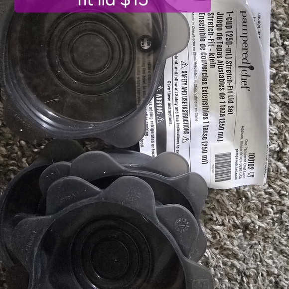 Pampered Chef | Kitchen | Pampered Chef Black Stretchfit Lid Set | Poshmark
